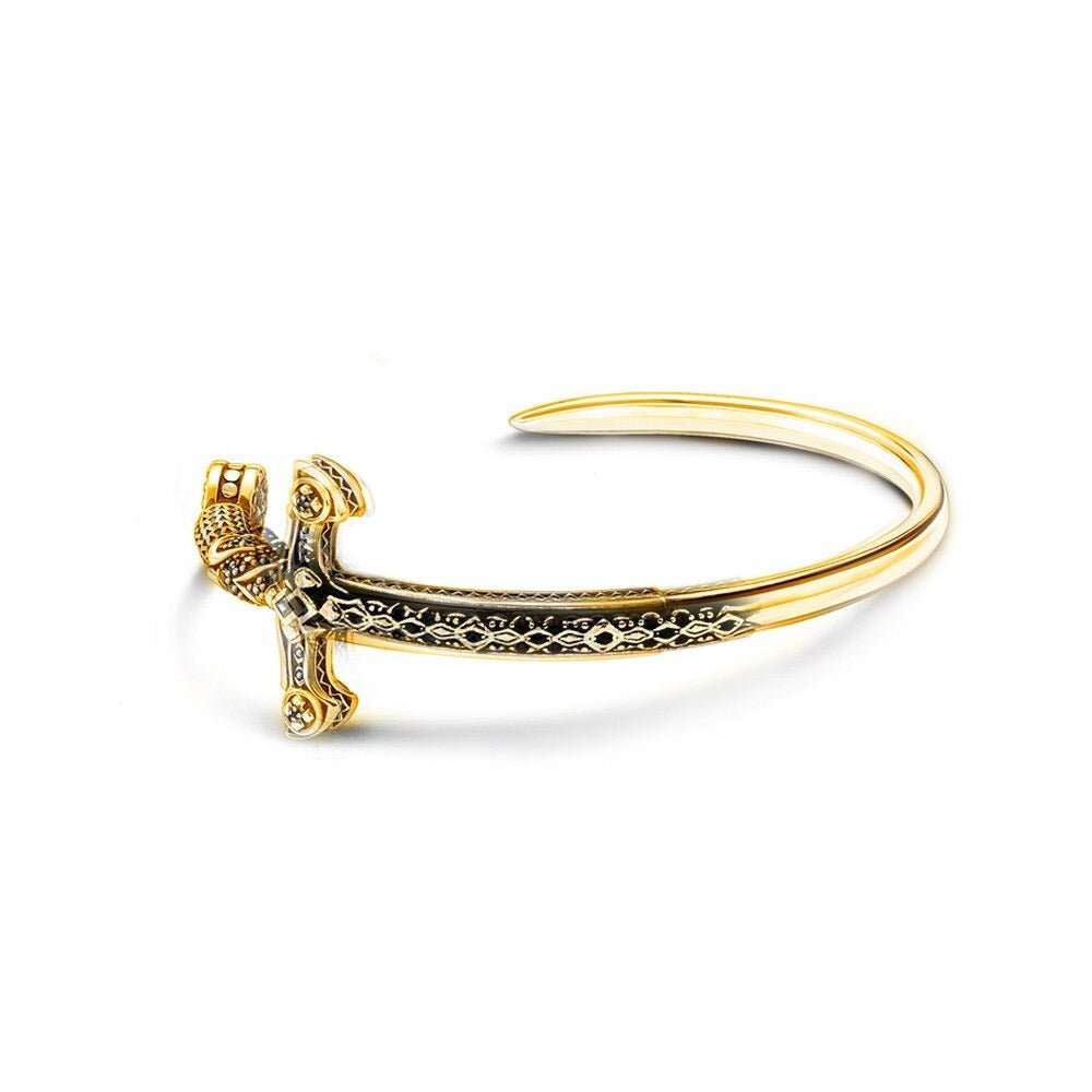 Royal Cross Sword Punk Bangle – Black Diamonds New York