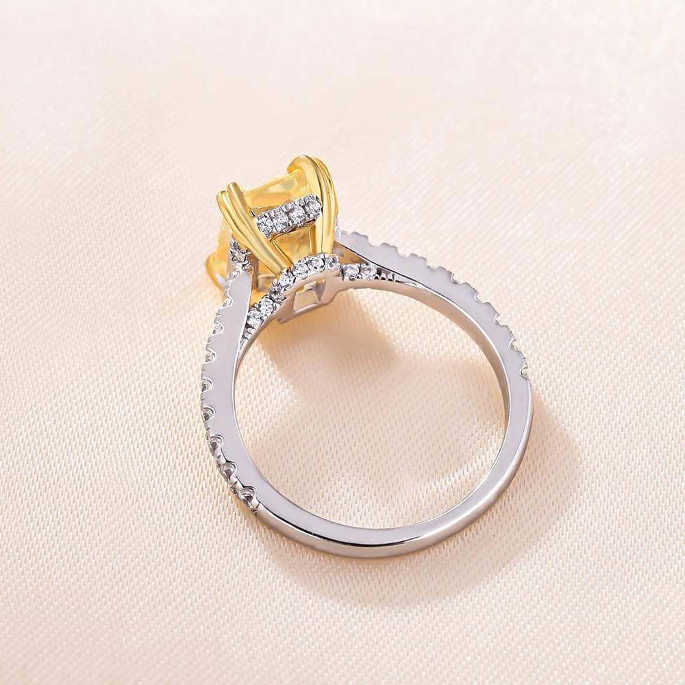Stunning Radiant Cut Yellow Sapphire Engagement Ring from Black ...