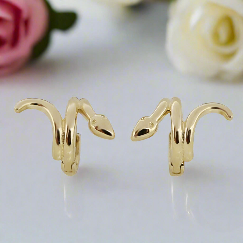 Sweet Snake Charm Hoop Earrings – Black Diamonds New York