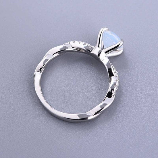 Twist Round Cut Moonstone Engagement Ring from Black Diamonds New York