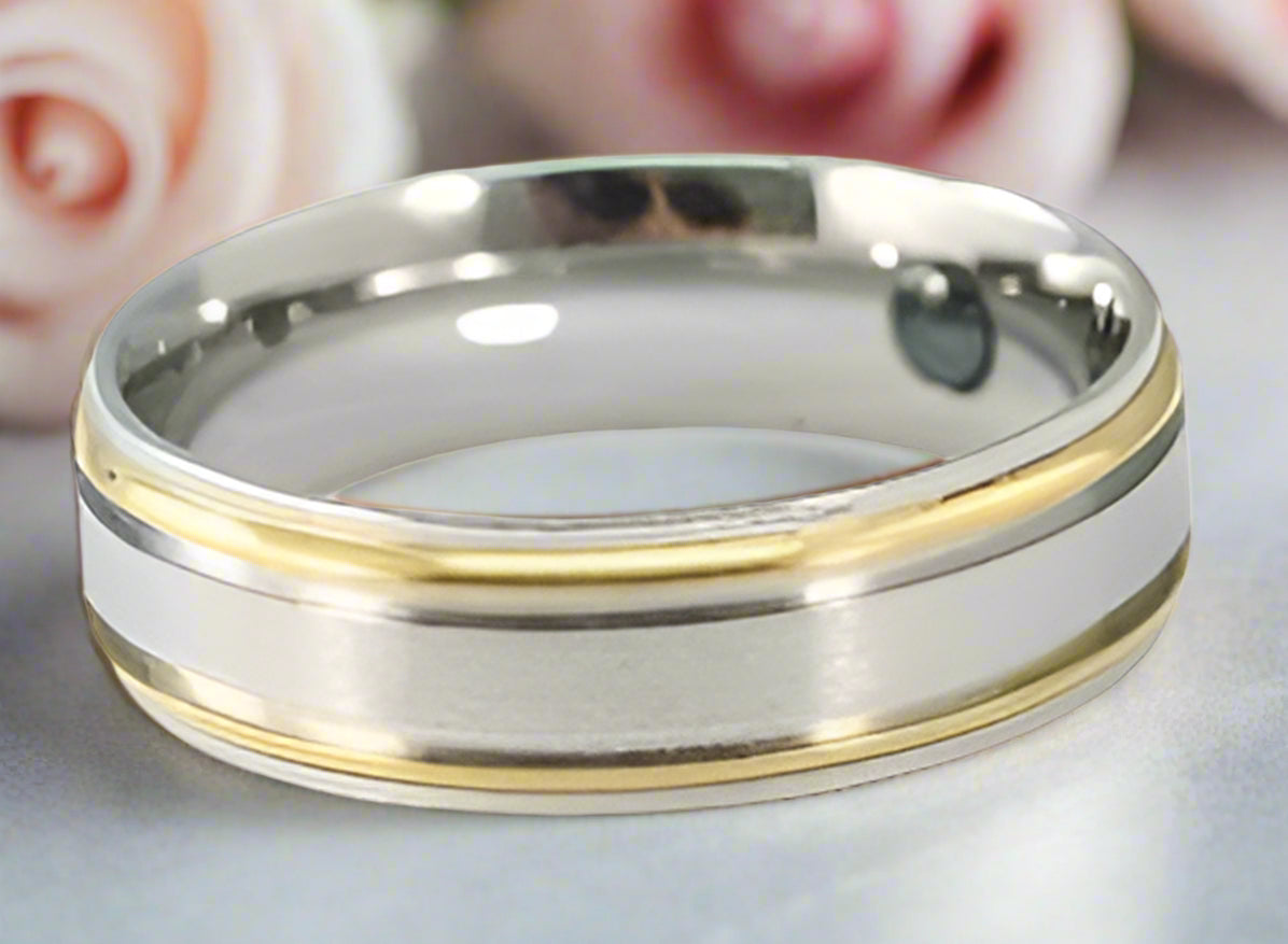 Two Tone Germanium Health Men's Ring – Black Diamonds New York