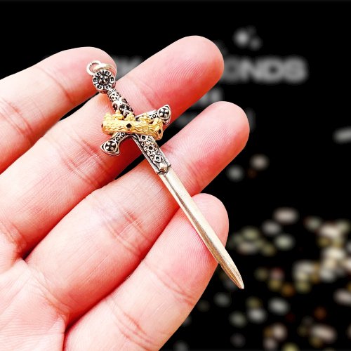 Vintage Punk Sword & Crown Charm from Black Diamonds New York